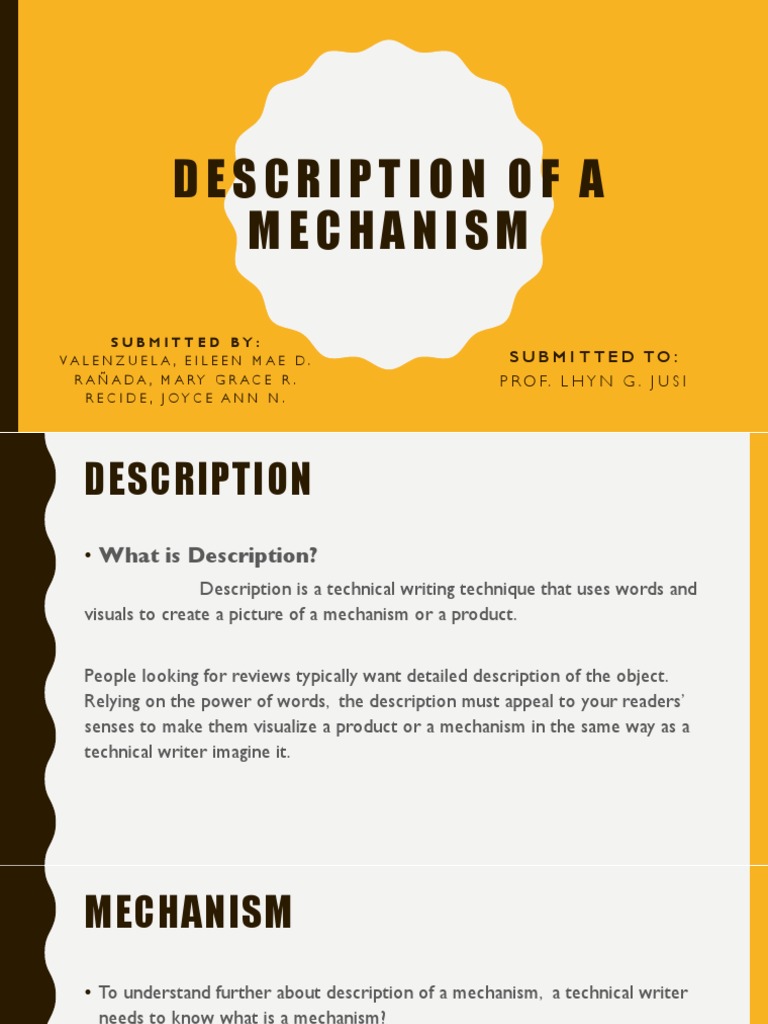 OUTPUT 1 Description-of-a-mechanism-Lesson-5 | PDF | Machines | Senses