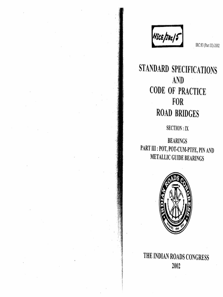 Irc 83 Part III 2002 Standard Specifications Code of Practice For Road ...