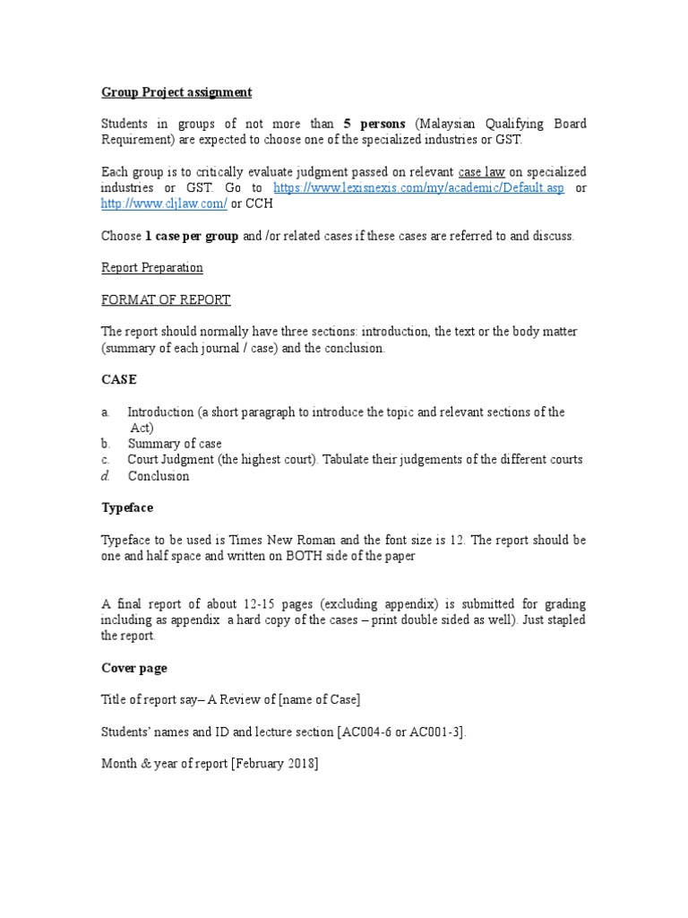 Group Project Assignment: D. Conclusion | PDF