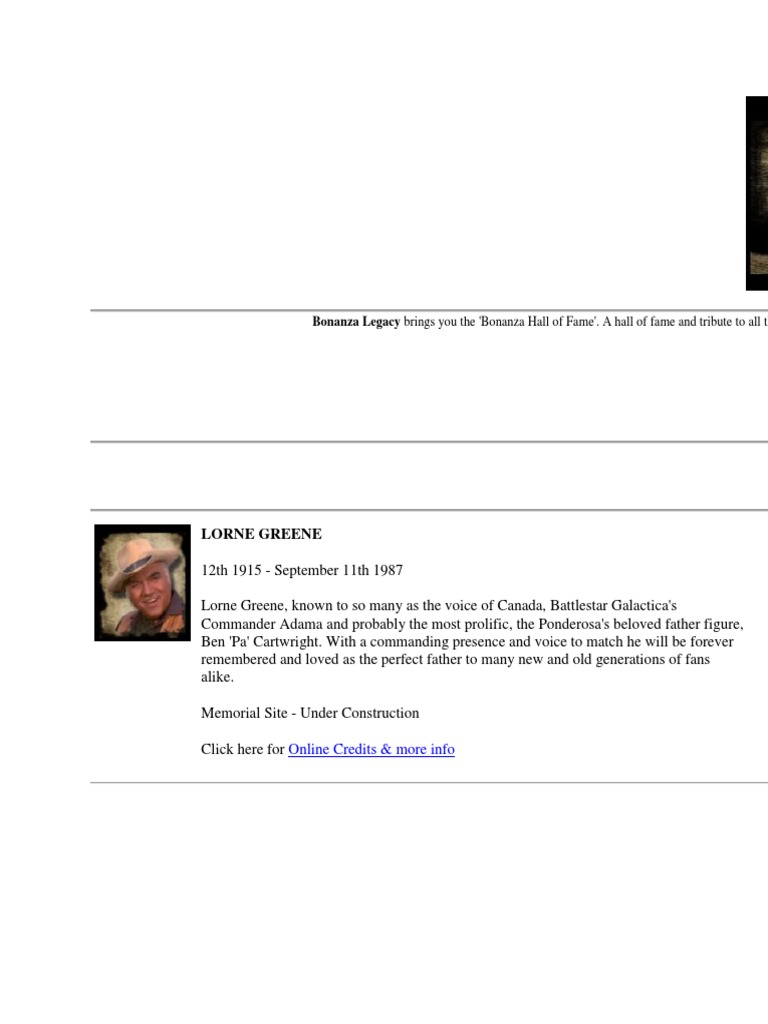 Bonanza Legacy Brings You The | PDF | Entertainment (General) | Leisure