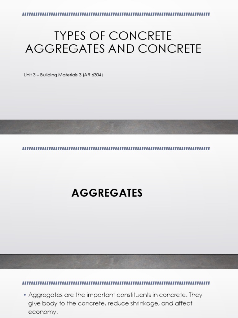 Types of Concrete Aggregates and Concretes. | PDF | Construction ...
