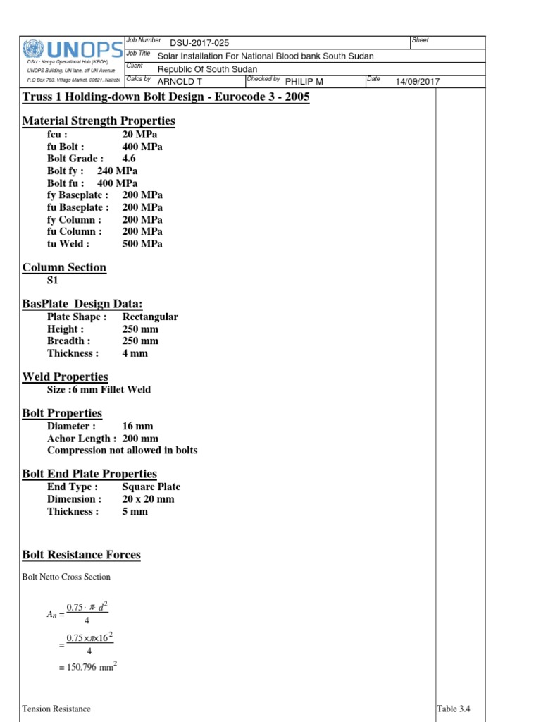 Prokon - Base Plate Design To Eurocode | Download Free PDF | Column | Screw