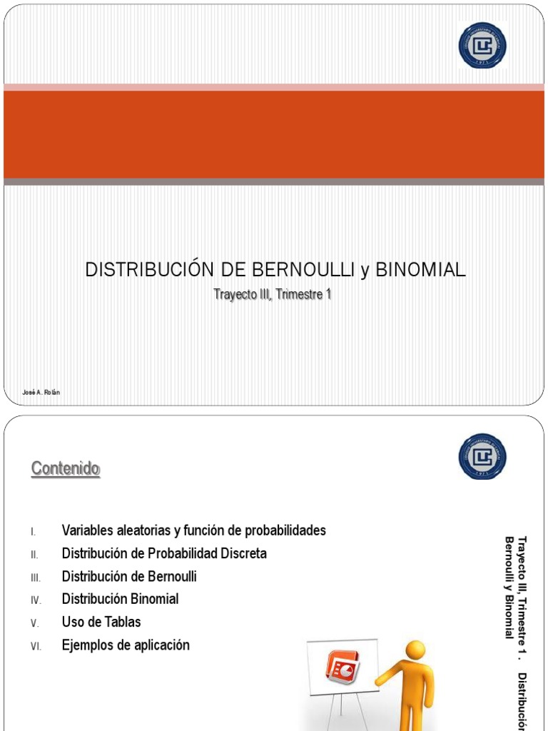 Presentación de Dist. Binomial y de Bernoulli (Presentación para El Estudiante 2017) | PDF ...