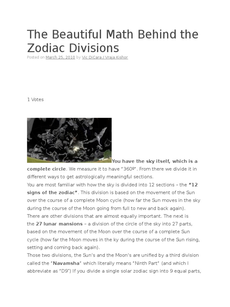 Math Behind Zodiac | PDF | Astrological Sign | Hindu Astrology