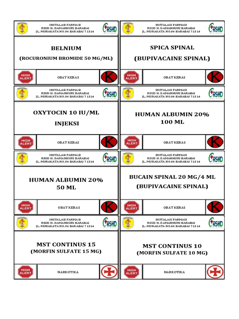Template Label Obat | PDF