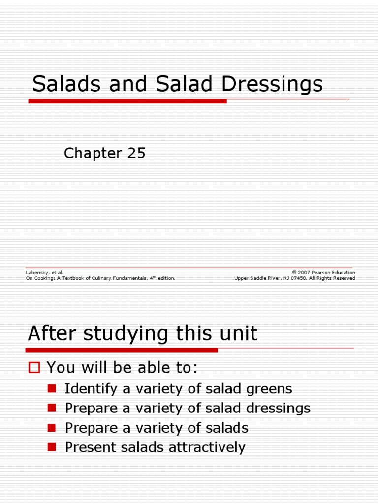 CH25-Salads & Salad Dressings | PDF | Vinaigrette | Salad