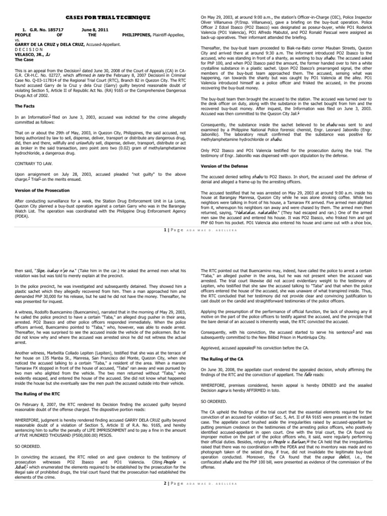 Cases For Trial Technique | PDF | Presumption Of Innocence | Burden Of ...