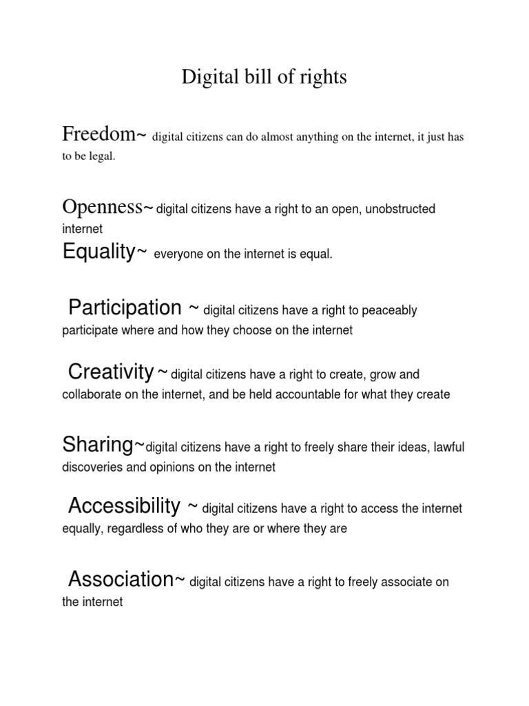 Digital Bill of Rights | PDF