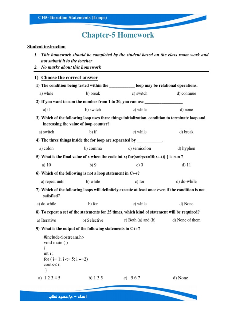 CH5 - Homework and Solution | PDF | Control Flow | Areas Of Computer ...