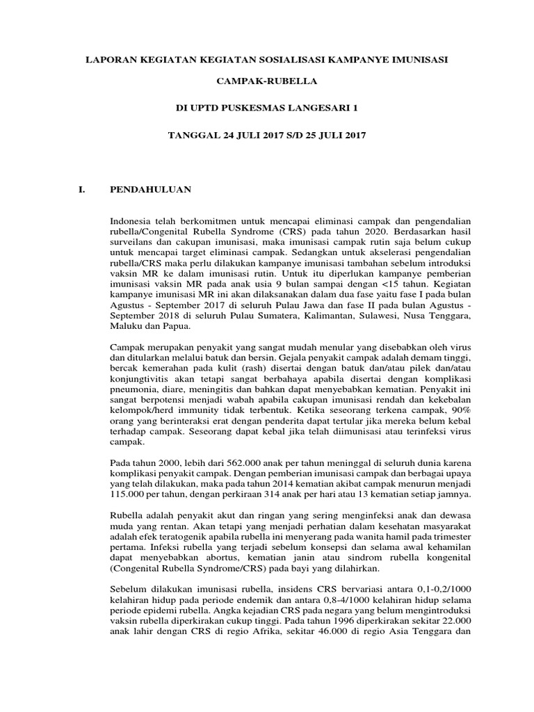 Laporan Hasil Kegiatan Sosialisasi MR | PDF