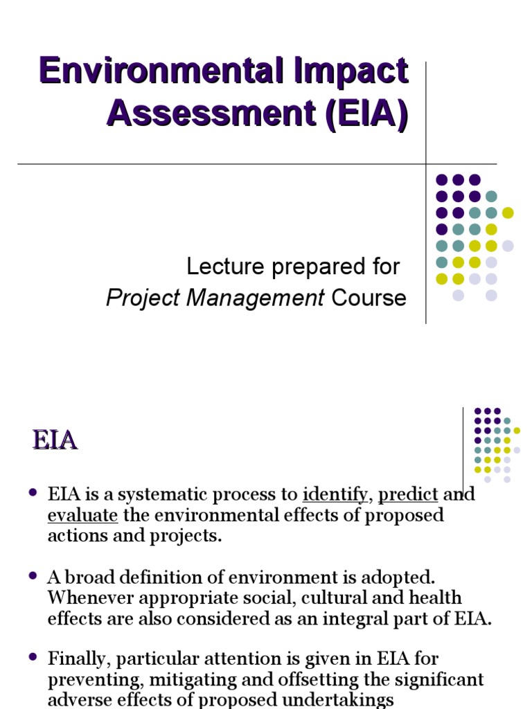 Eia Lecture Mds | PDF | Environmental Impact Assessment | Environment