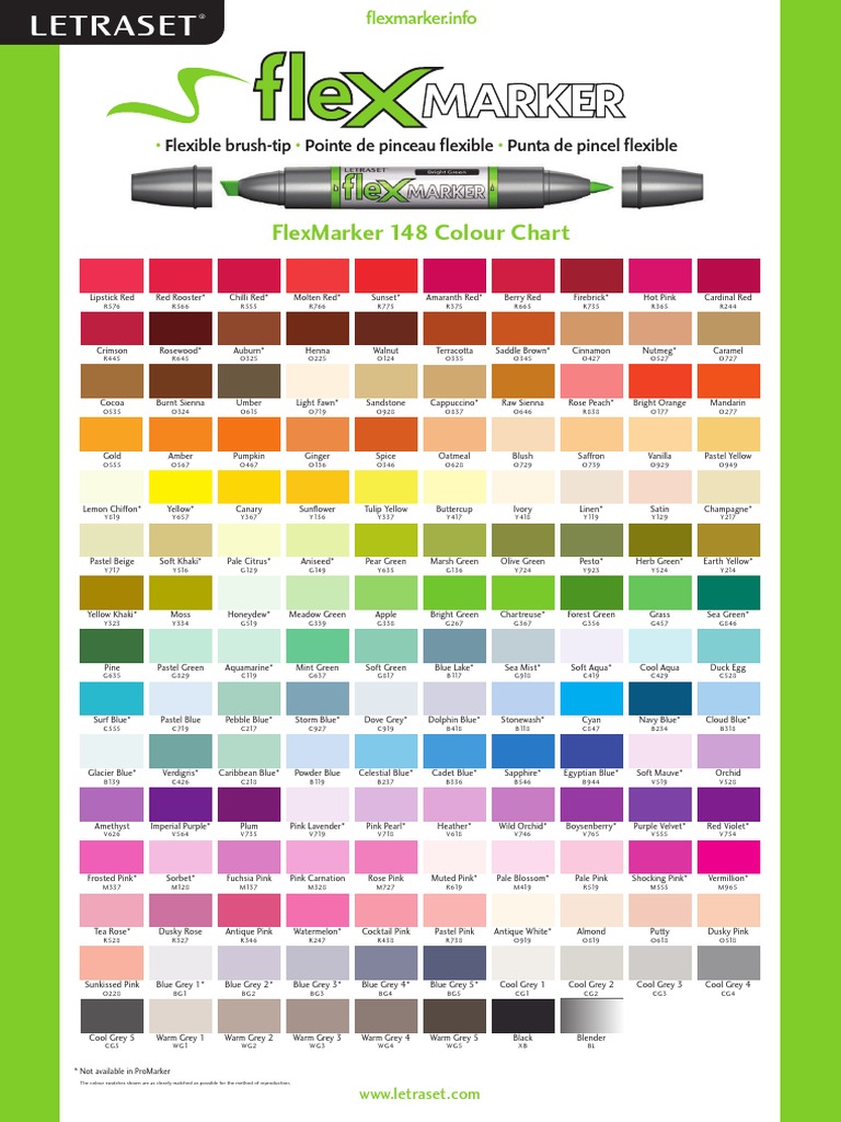 ProMarker and FlexMarker Color Chart | PDF | Blue | Graphic Design