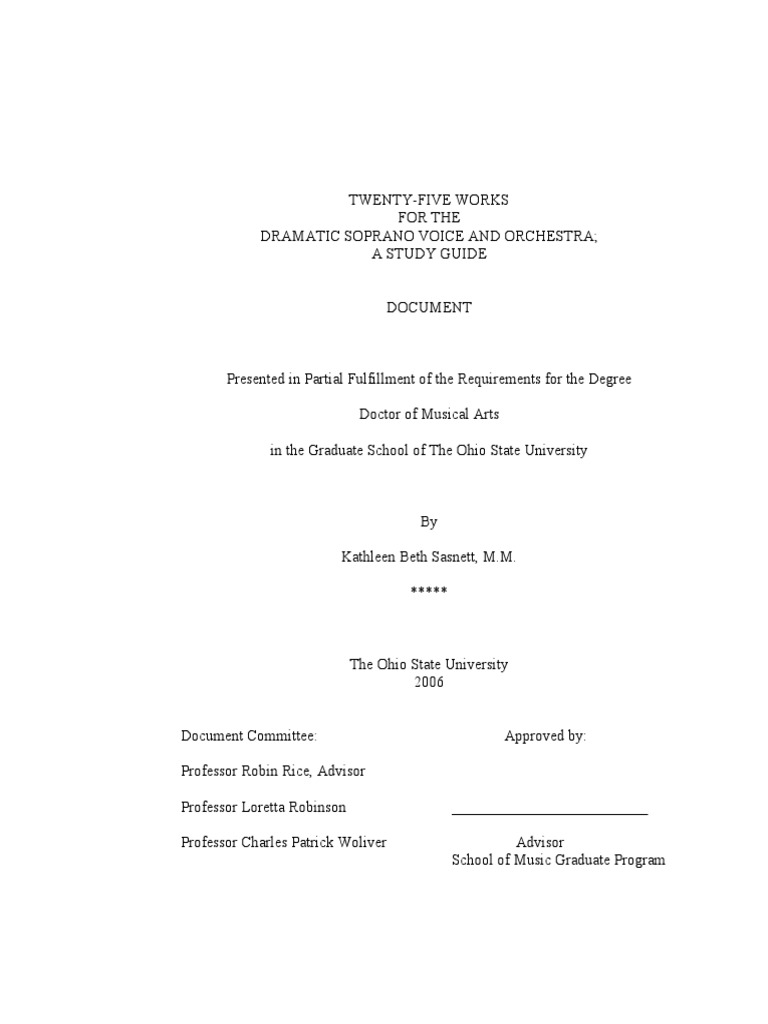 25 Dramatic Works For Soprano | PDF | Performing Arts | Classical Music