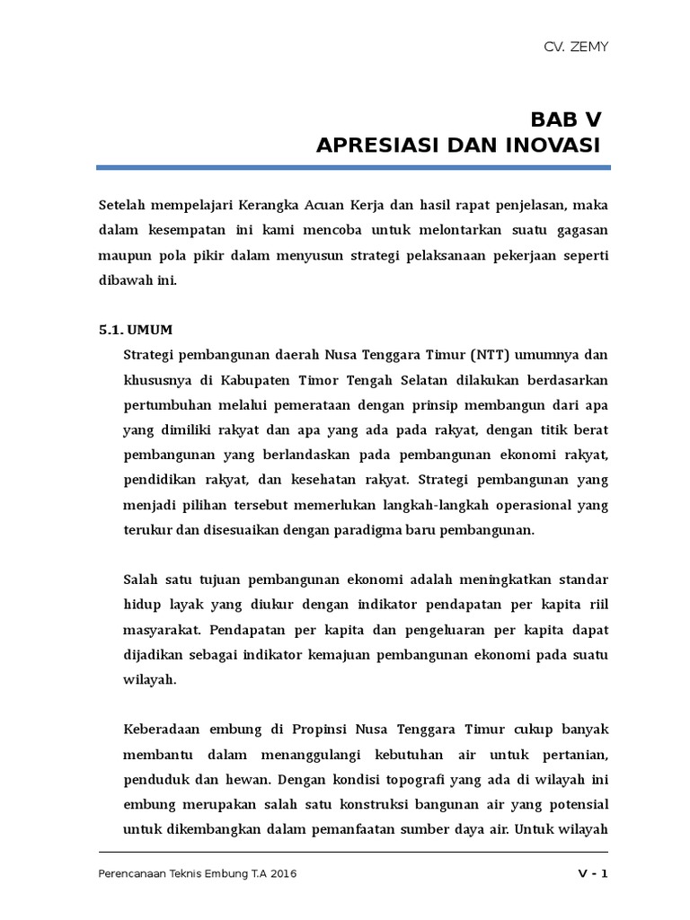 Strategi Pembangunan Embung NTT 2016 | PDF | Bisnis