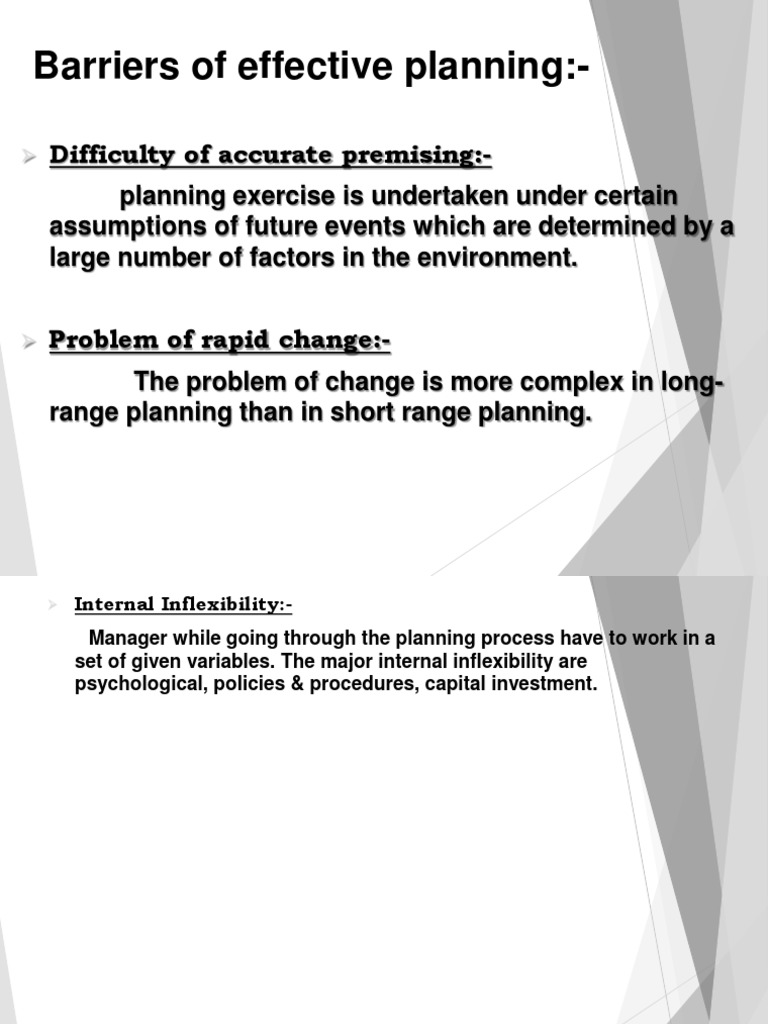 Overcoming Barriers to Effective Planning | PDF