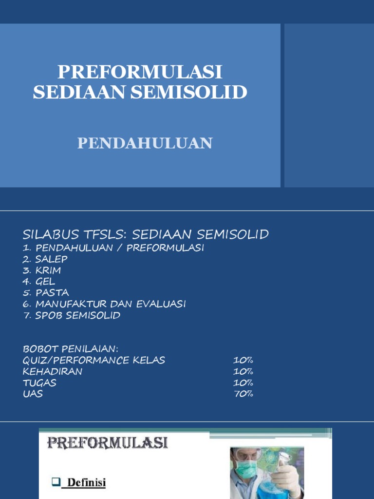 Tahapan Preformulasi Sediaan Semisolid | PDF | Bisnis
