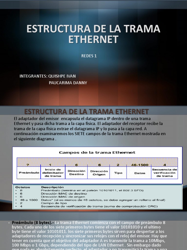 Estructura de La Trama Ethernet | Descargar gratis PDF | Protocolos de ...