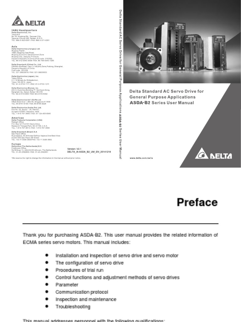 ASDA-B2 Servo Drive User Manual | PDF | Electrical Wiring | Electrical ...