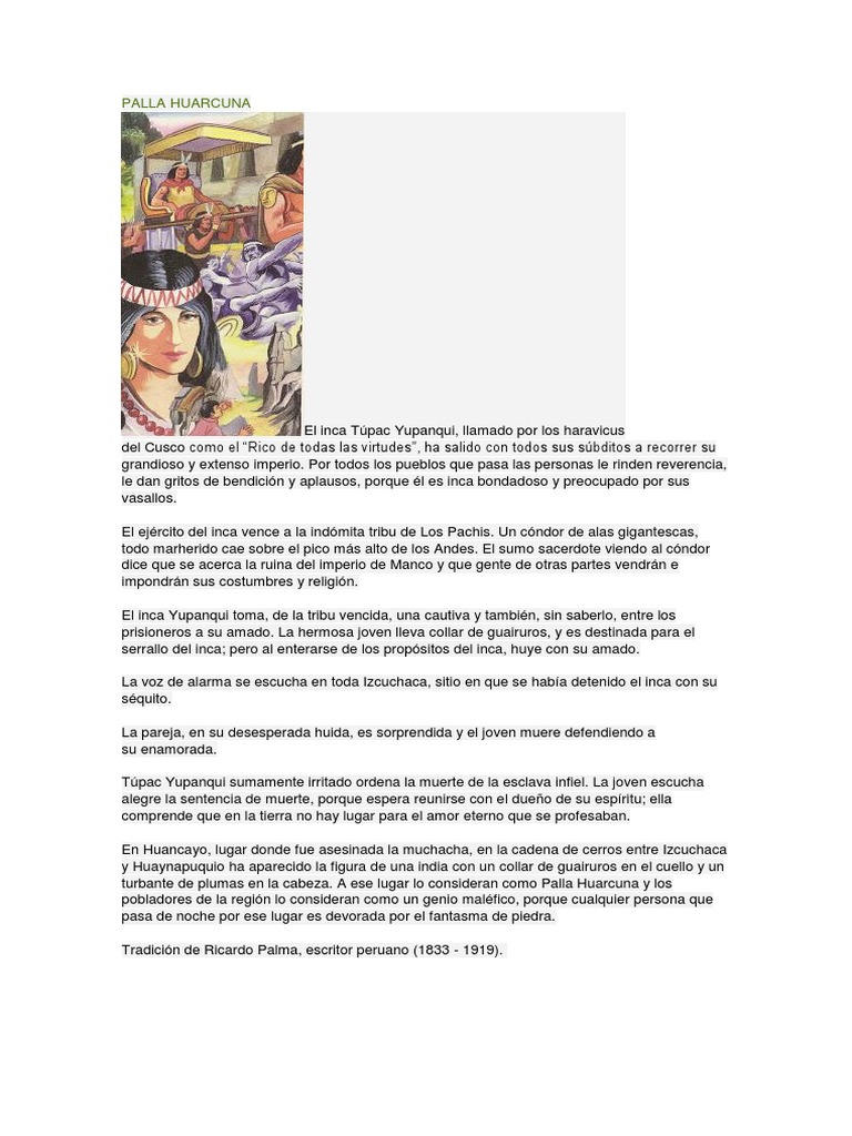 Palla Huarcuna | PDF | Imperio Inca | América del Sur