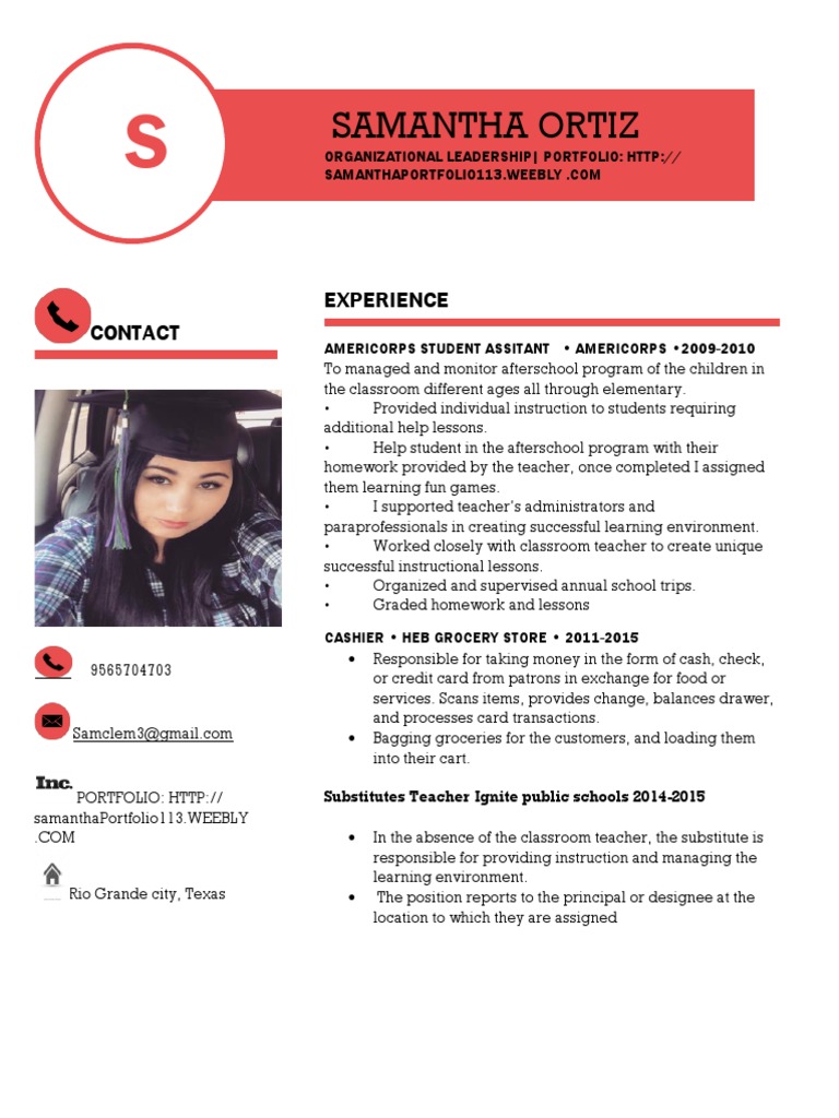 Resume Sam | PDF | Teachers | Cognition