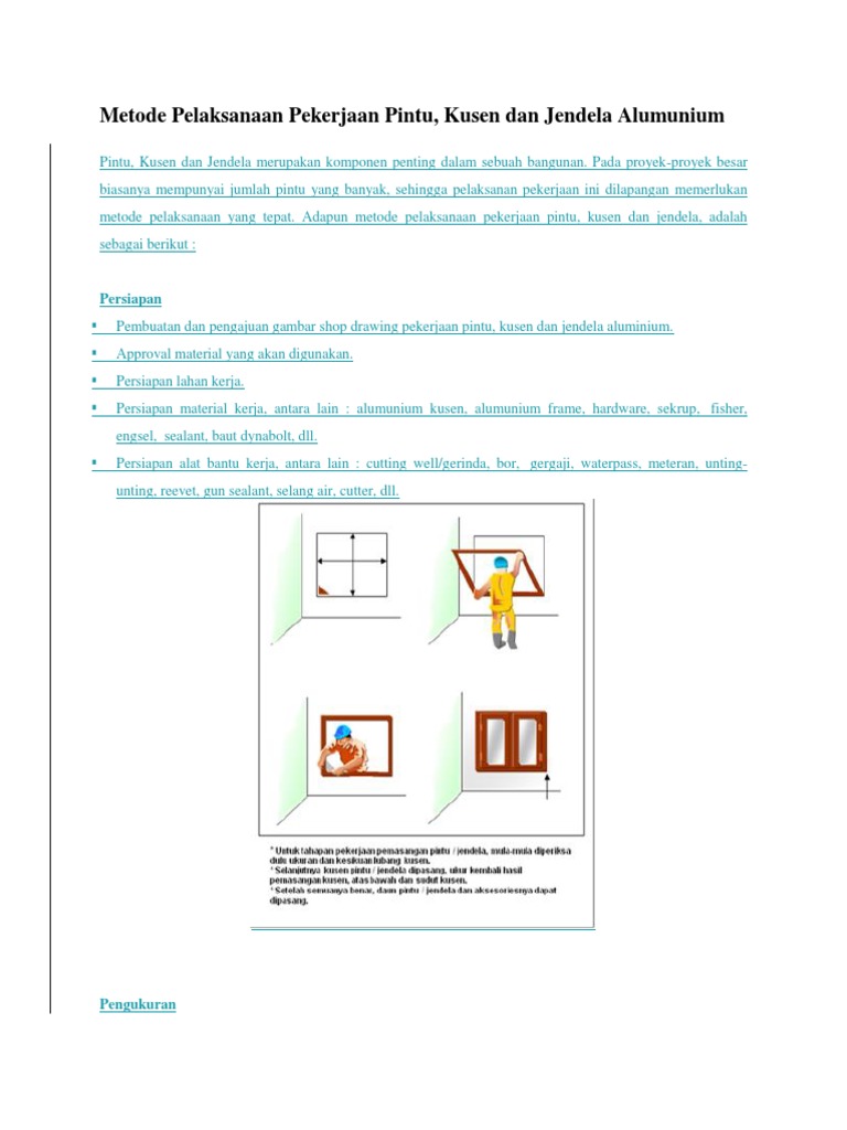 Metode Pelaksanaan Pekerjaan Pintu | PDF