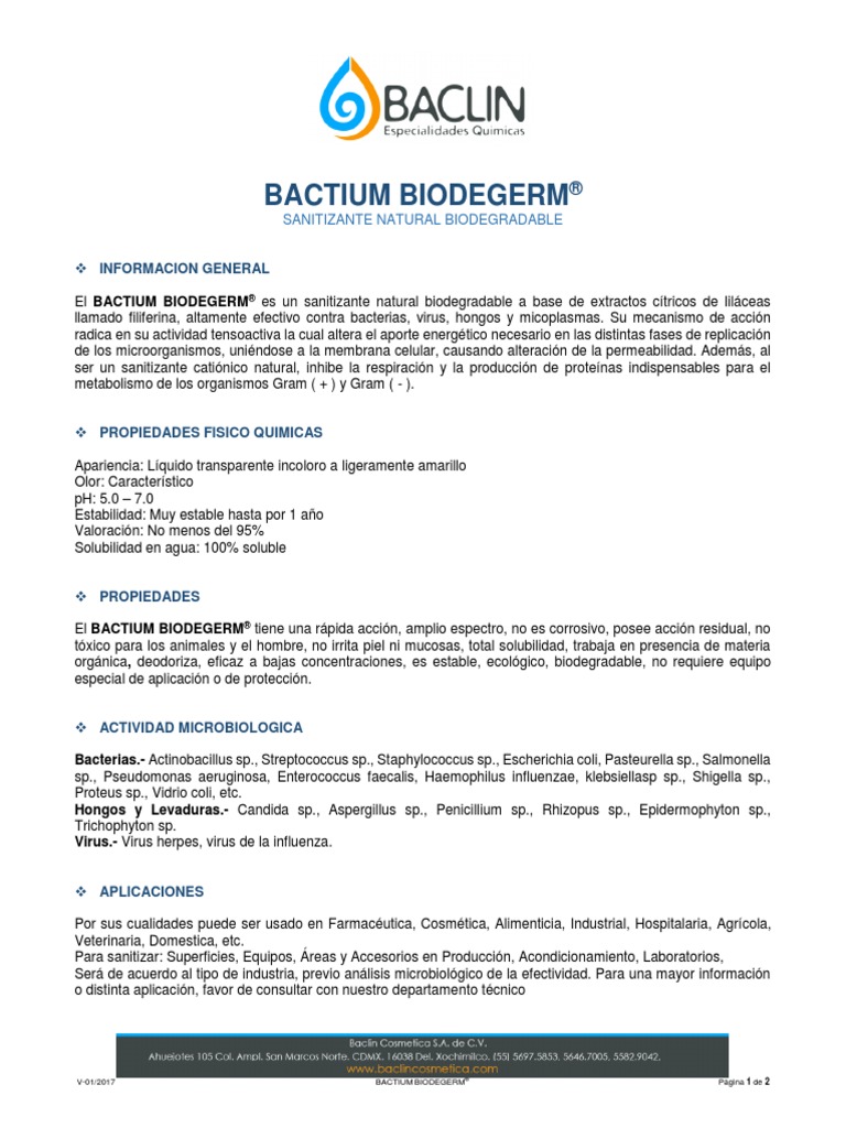 Bactium Biodegerm PDF | PDF | Las bacterias | Virus