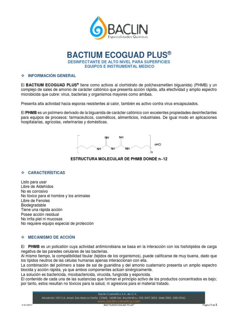 Bactium Ecoguad Plus PDF | PDF | Las bacterias | Biología Celular)