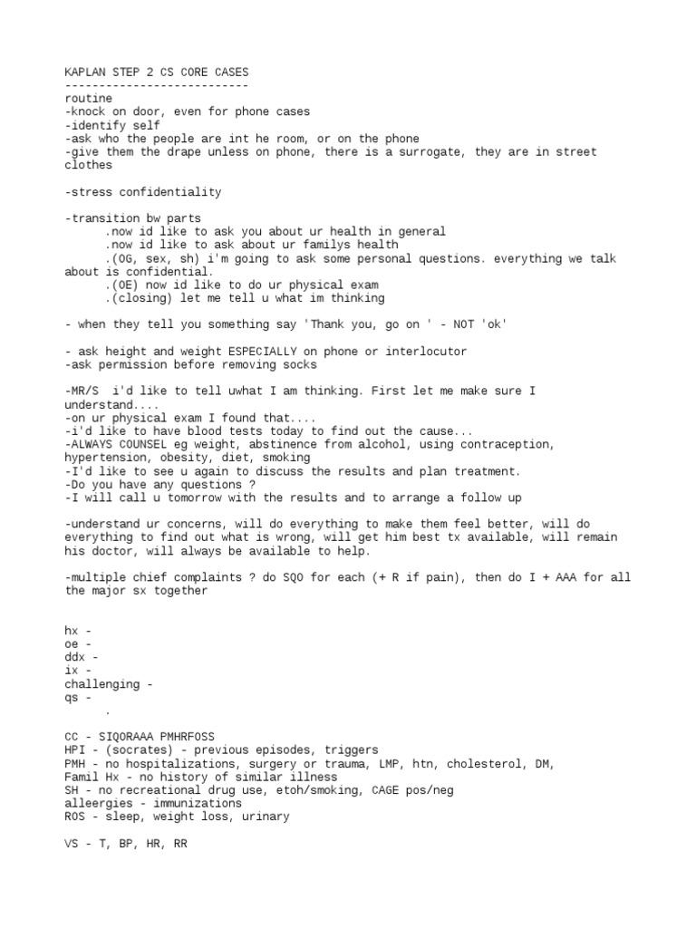 Step 2 Cs Core Cases | PDF | Kidney Disease | Kidney