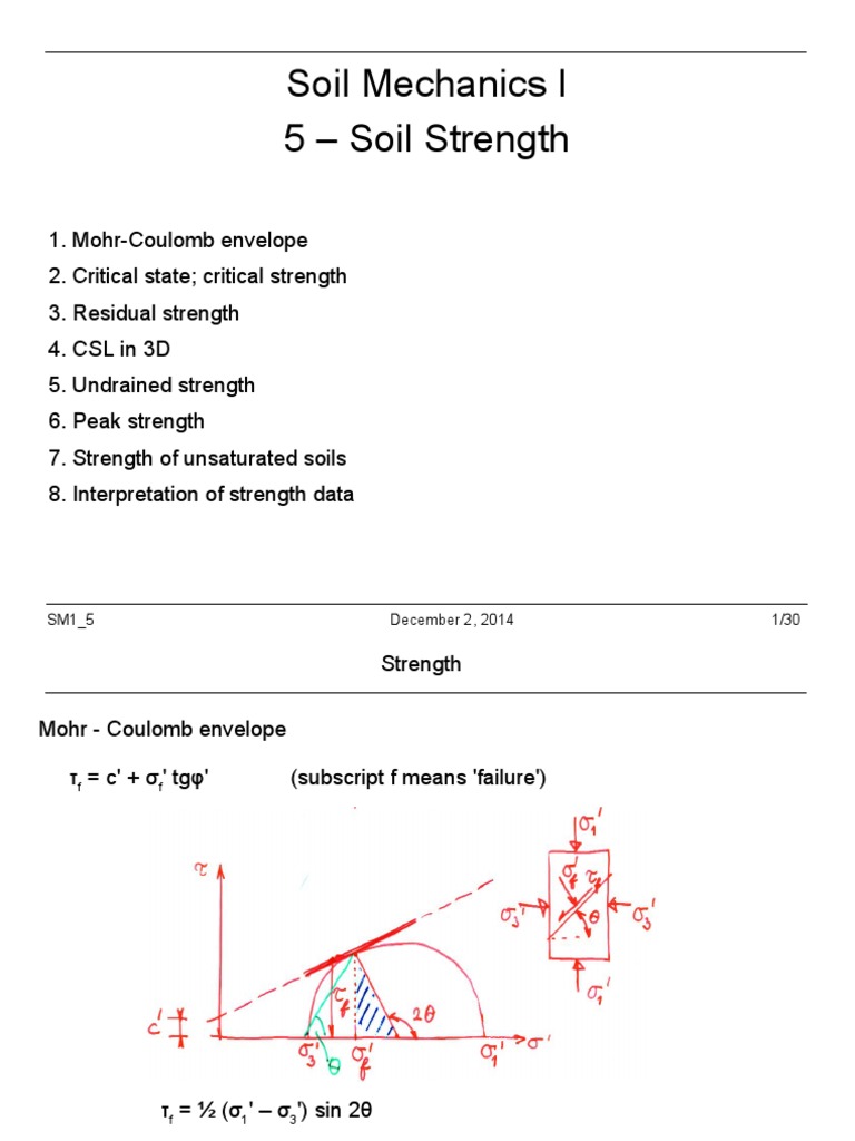 Critical State Soil Mechanics Lecture | PDF | Strength Of Materials ...