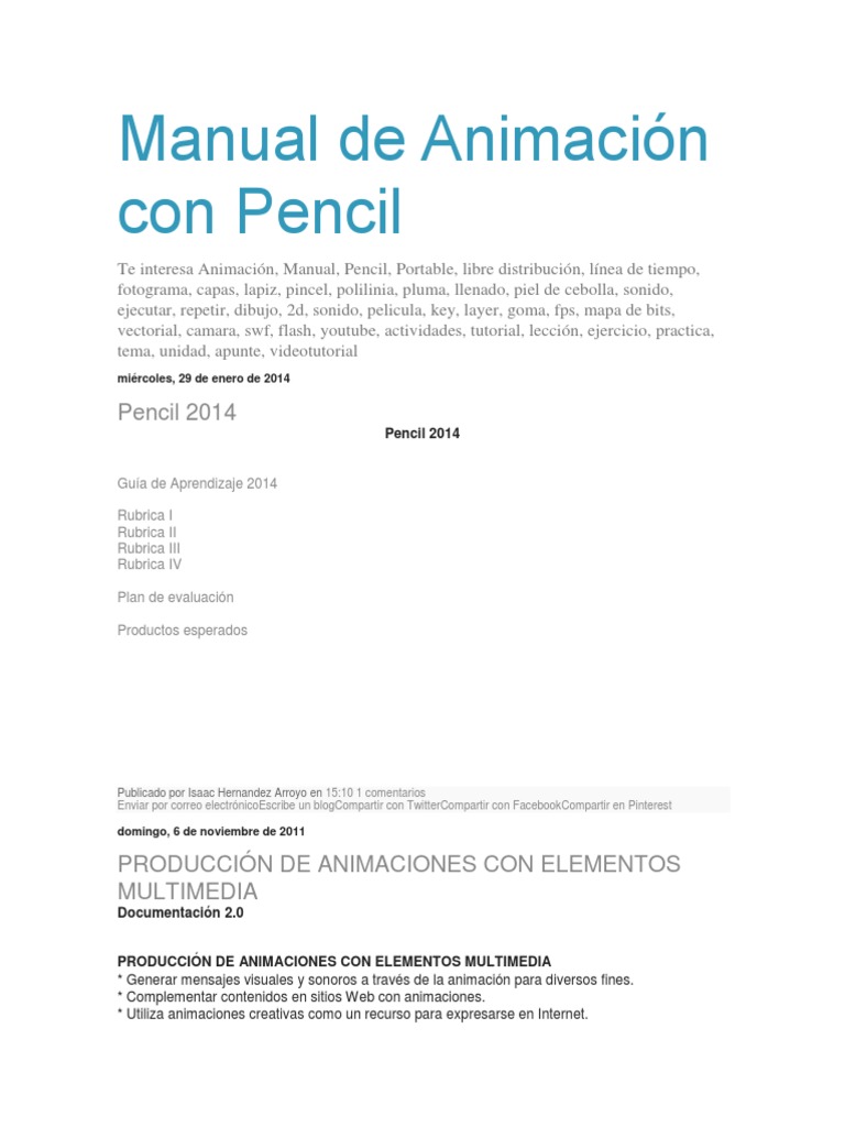 Manual de Animación Con Pencil | PDF | Procesamiento de imágenes ...