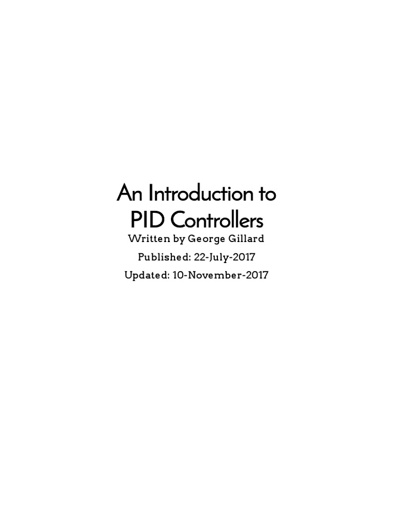 Introduction To Pid Controllers Ed2 | PDF | Integral | Control Theory