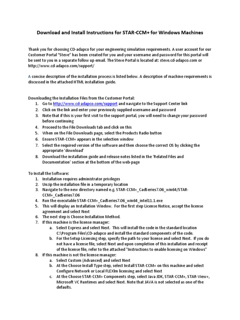 and Installation of STAR-CCM For Windows Machines PDF | PDF ...