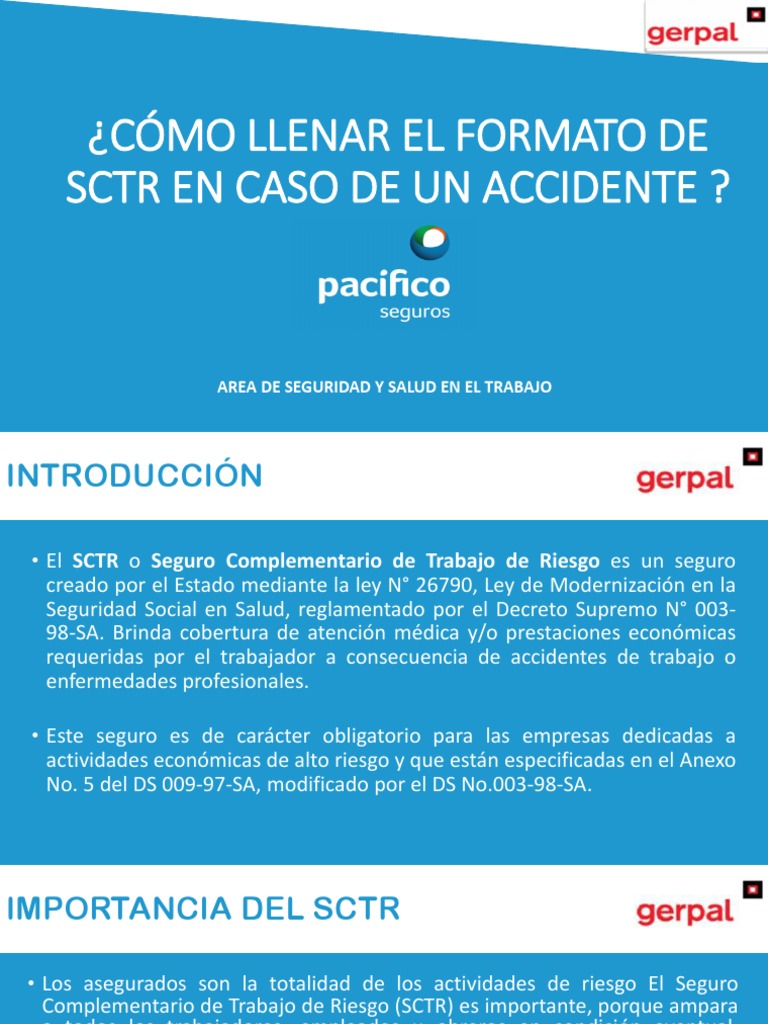 Cómo Llenar El Formato de SCTR PDF | PDF | Seguro | Accidente (general)