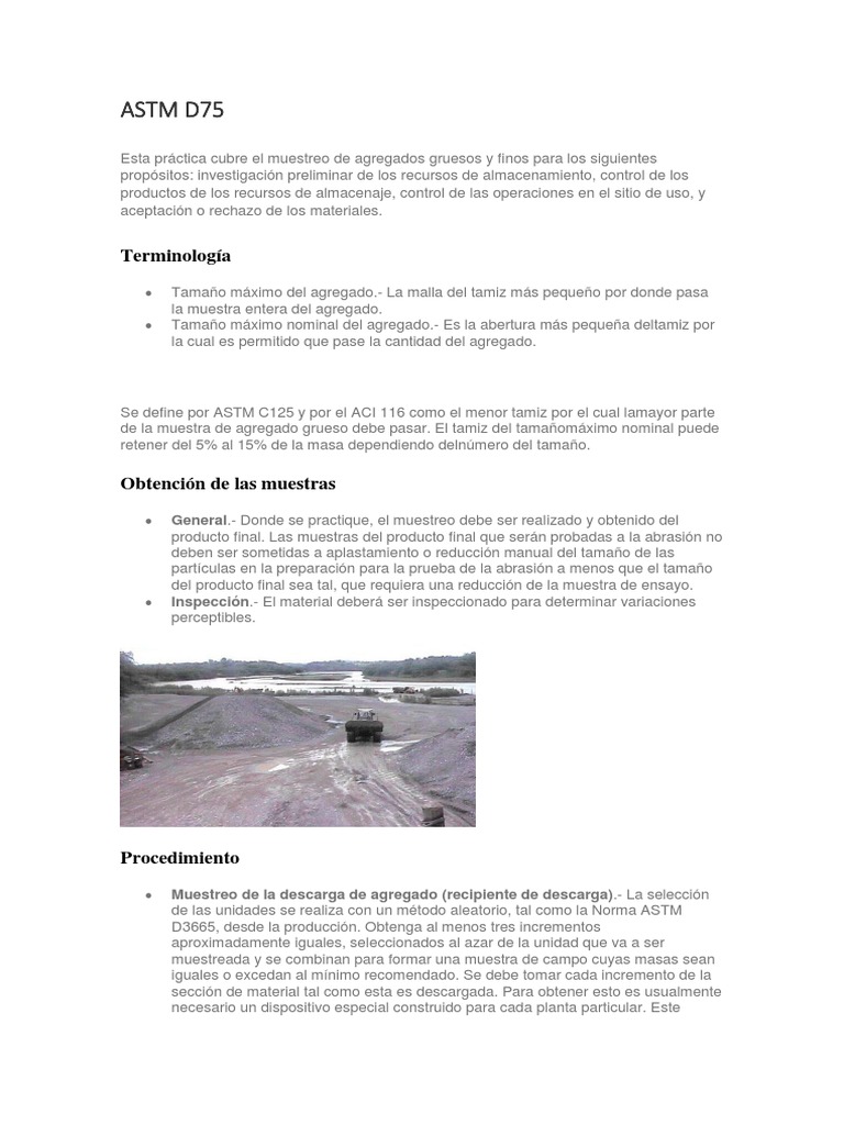 Astm D75 | PDF | Muestreo (Estadísticas) | Agua