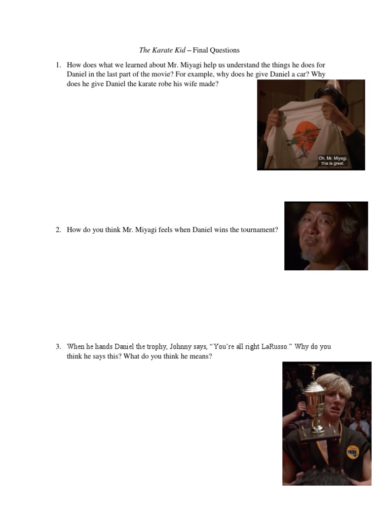 Karate Kid Final Questions & Themes | PDF | Games & Activities
