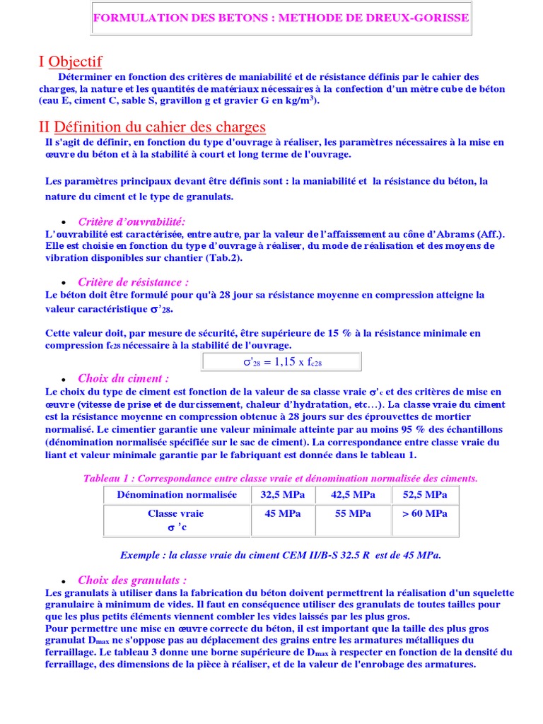 Tp Mdc_formulation Des Betons | Béton | Ciment