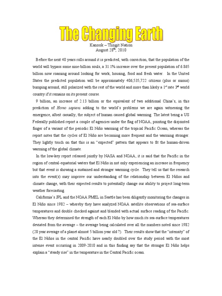 The Changing Earth | Download Free PDF | El Niño | Global Warming