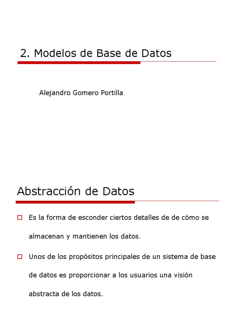 Modelos de Base de Datos | PDF | Gestión de datos | Áreas de informática