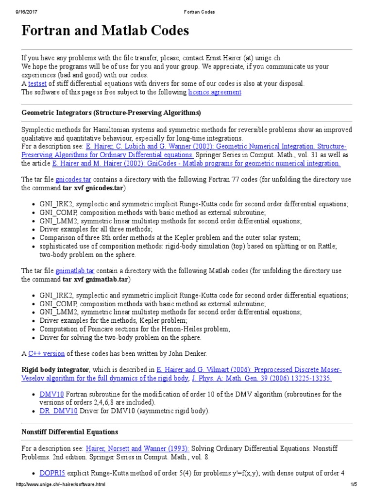 Fortran Codes | PDF | Subroutine | Equations