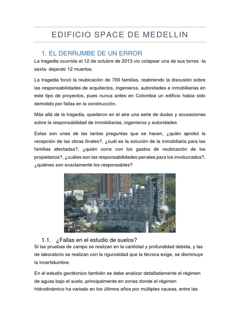 Edificio Space de Medellin | PDF | Acero | Fundación (Ingeniería)