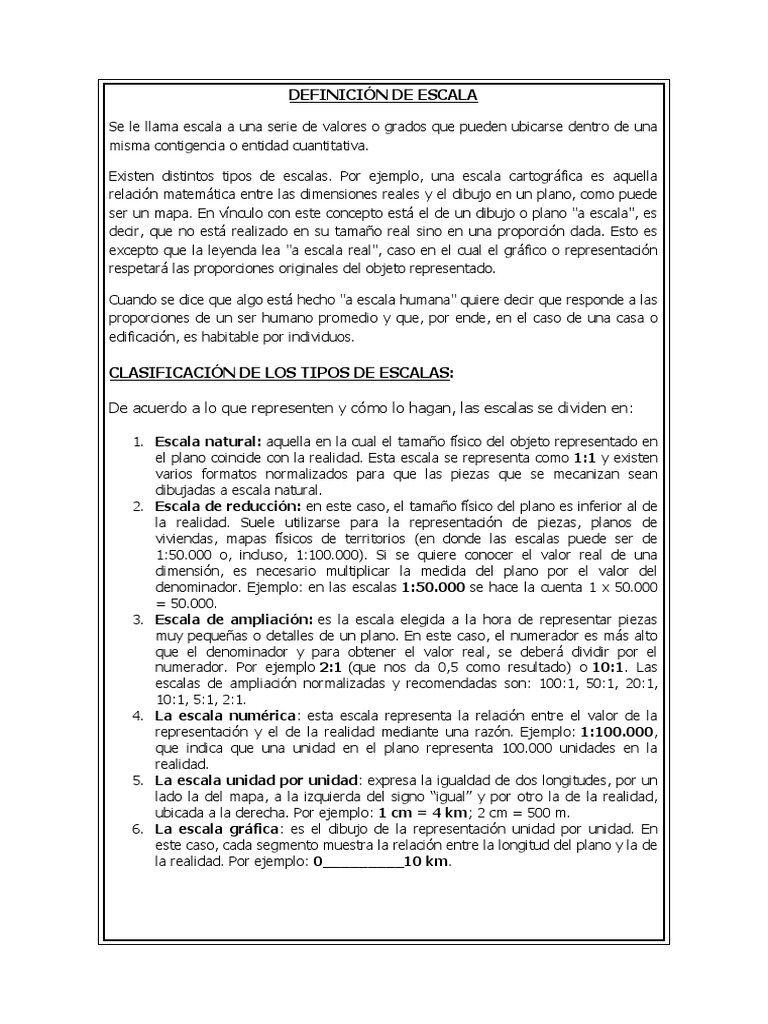 Definición de Escala | PDF | Dibujo | Estadísticas