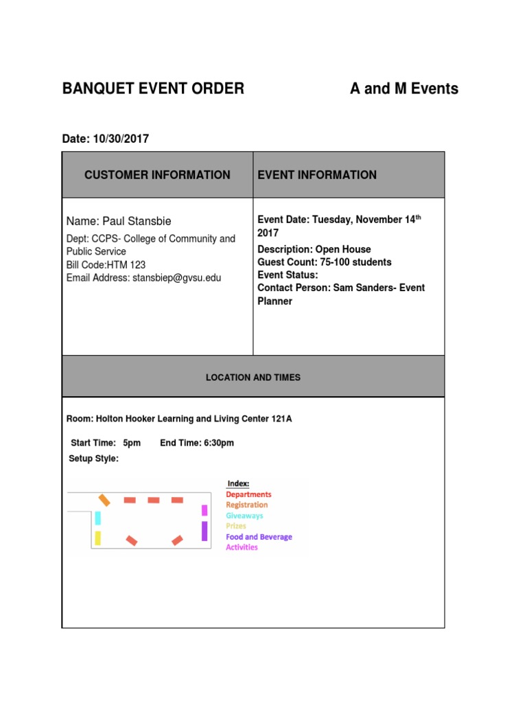 Banquet Event Order | PDF | Food And Drink | Beverages