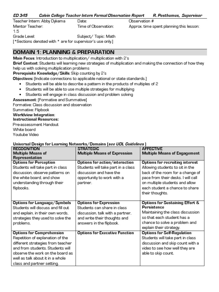 Math Unit Lesson 1 | Download Free PDF | Pedagogy | Teachers