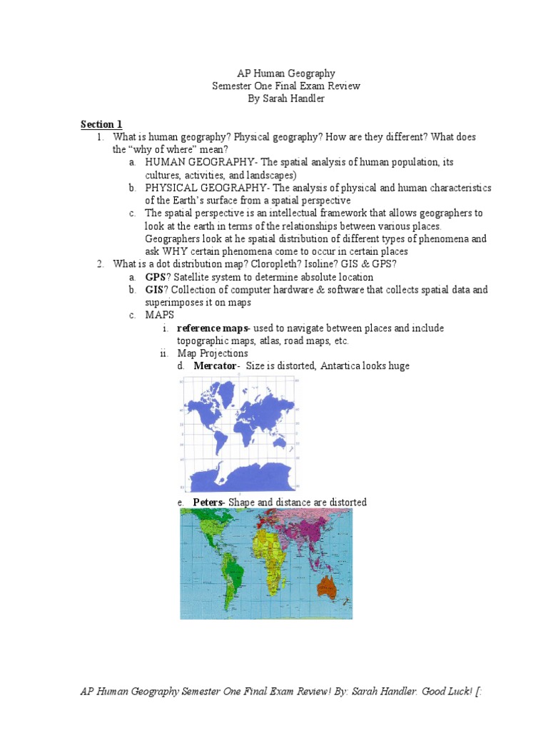 Aphg Final Exam Review by Sarah Handler | PDF | Map | Human Migration