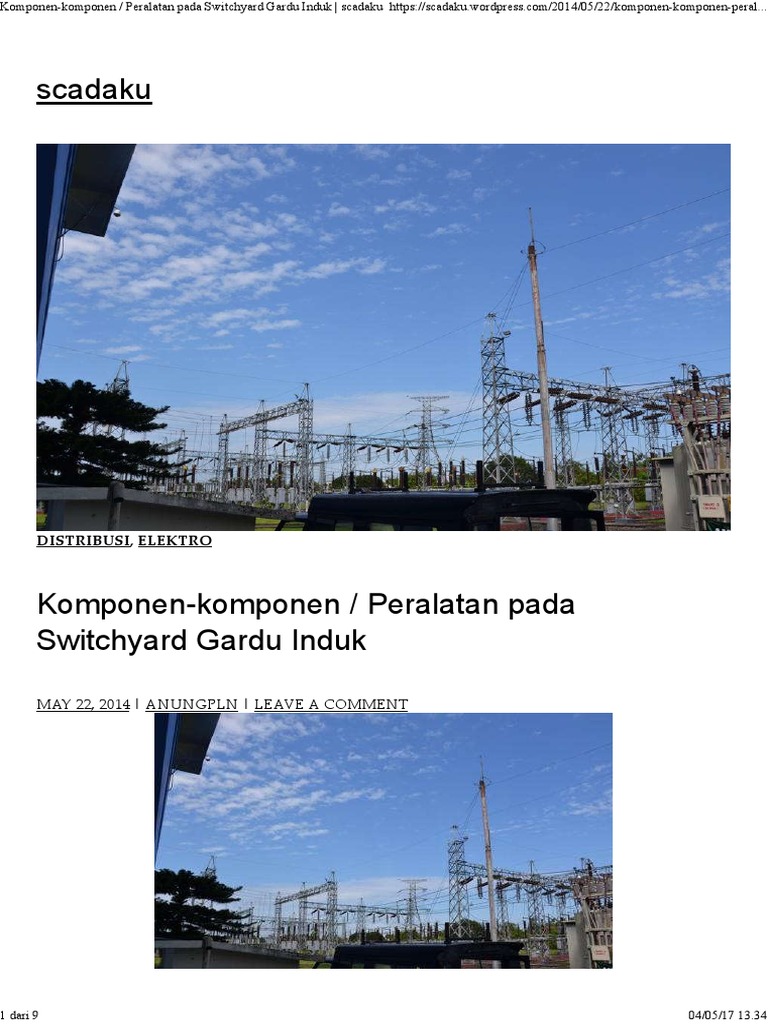Komponen Switchyard Gardu Induk | PDF | Teknologi & Rekayasa
