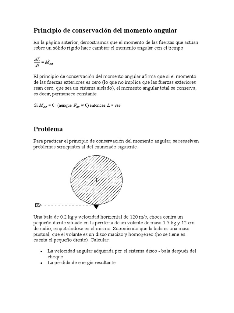 Conservación del Momento Angular | PDF