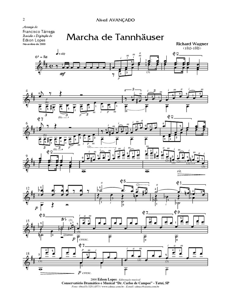 Marcha de Tannhauser PDF | PDF | Teoría musical | Ritmo y medidor