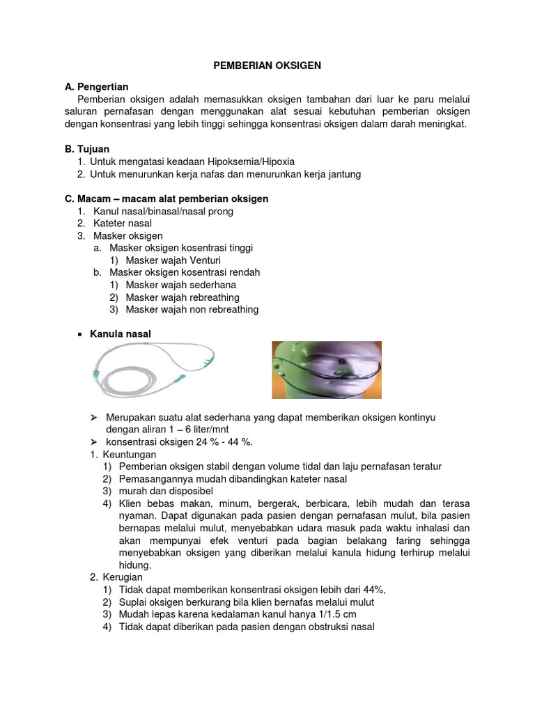 Panduan Pemberian Oksigen | PDF