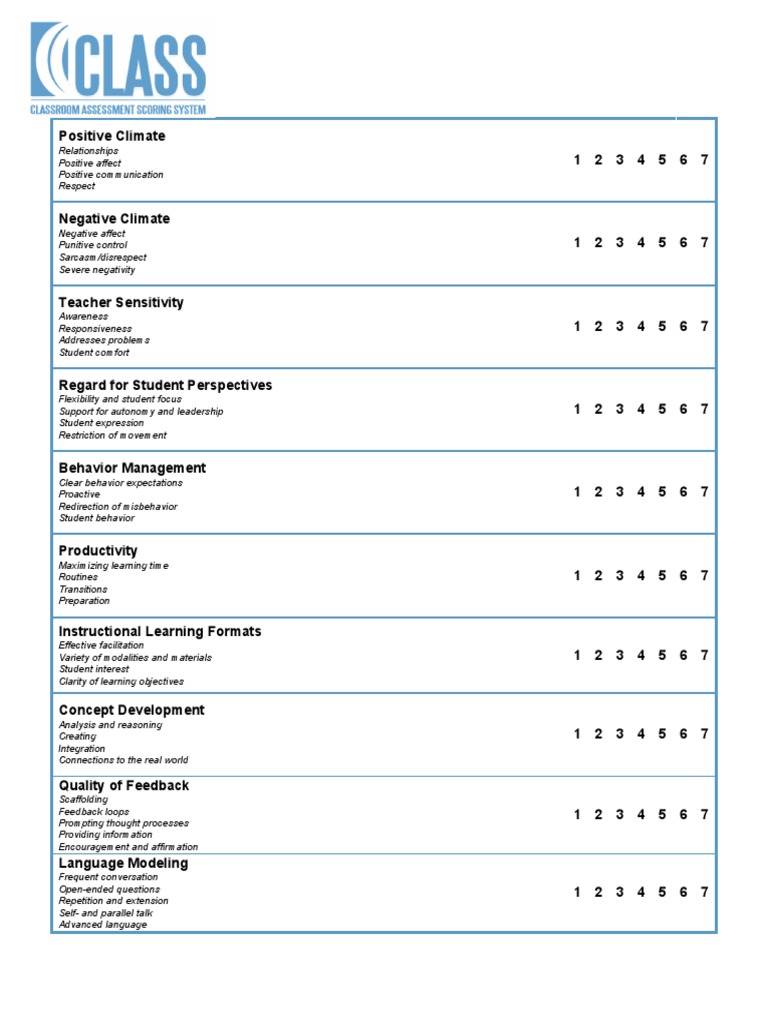 Class Print Scoring Sheet | PDF | Career & Growth