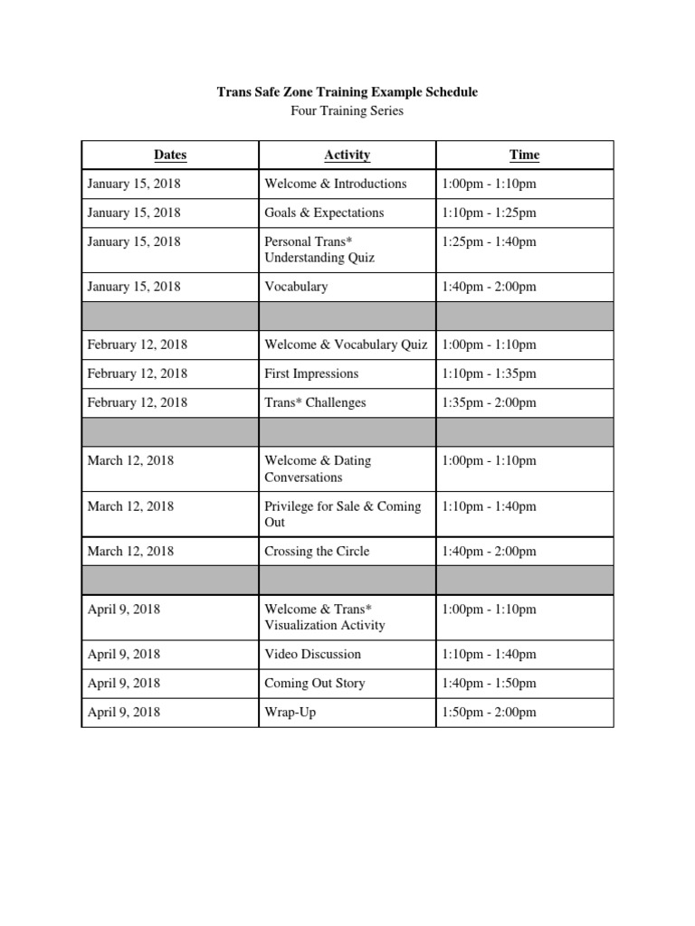 Example Schedule | PDF